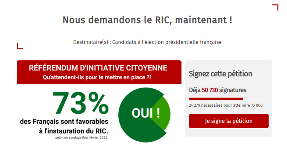 Pétition officielle pour le RIC Constituant | Les Lignes Bougent